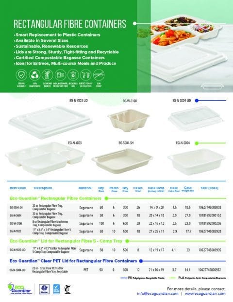 32 oz Rectangular Fibre Compostable Container - Eco Guardian Inc ...